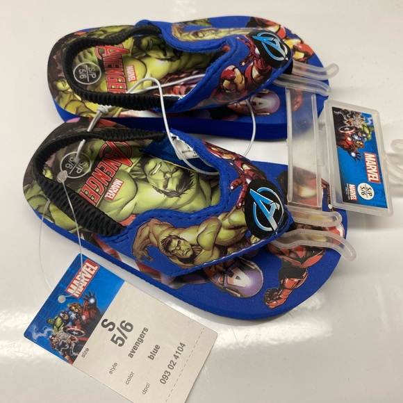 Marvel | Shoes | Marvel Avengers Toddler Blue Flip Flops Sandals Size S ...